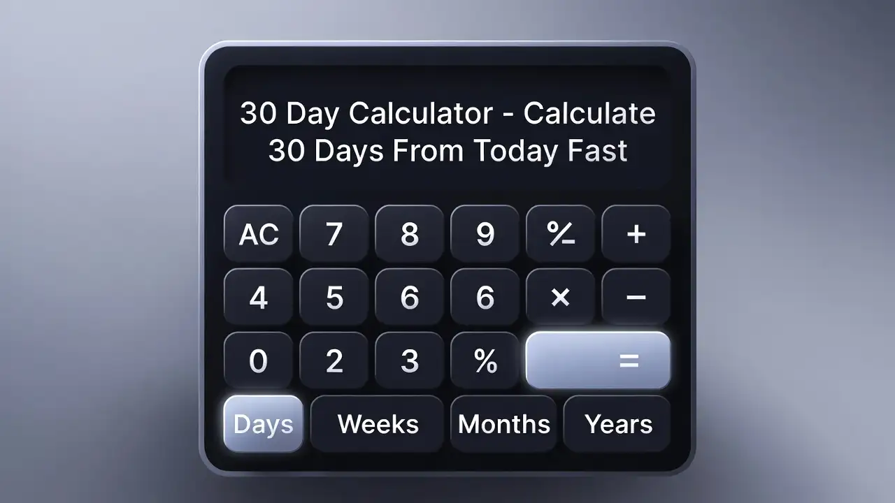30 Days From Today – Free 30 Day Calculator Online