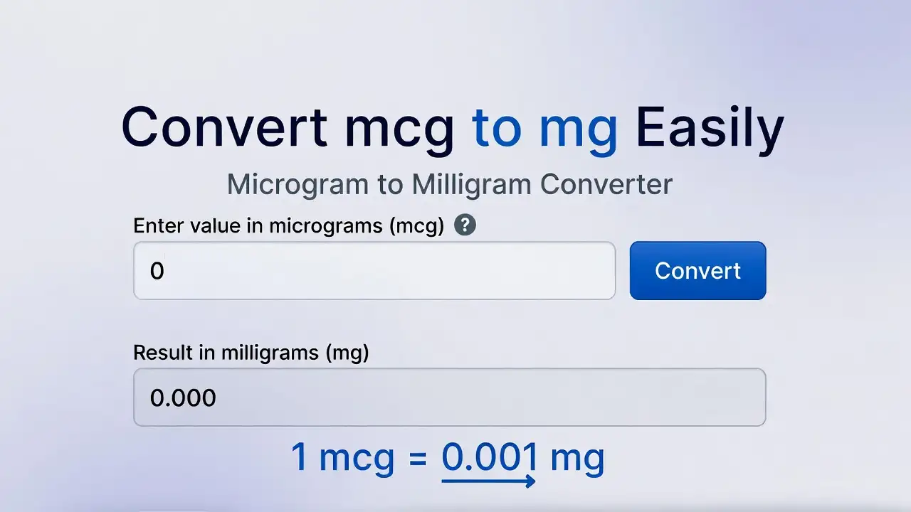 mcg to mg Converter Online Simple Microgram Conversion Tool